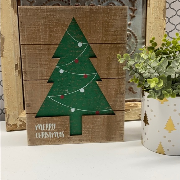 Holiday | Nwot Rustic Christmas Tree Sign | Poshmark